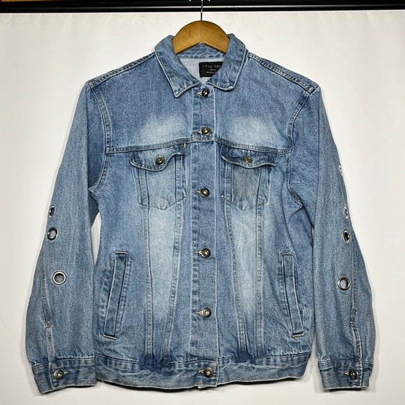 Love Tree | Jackets & Coats | Love Tree Blue Jean Jacket With Side And ...